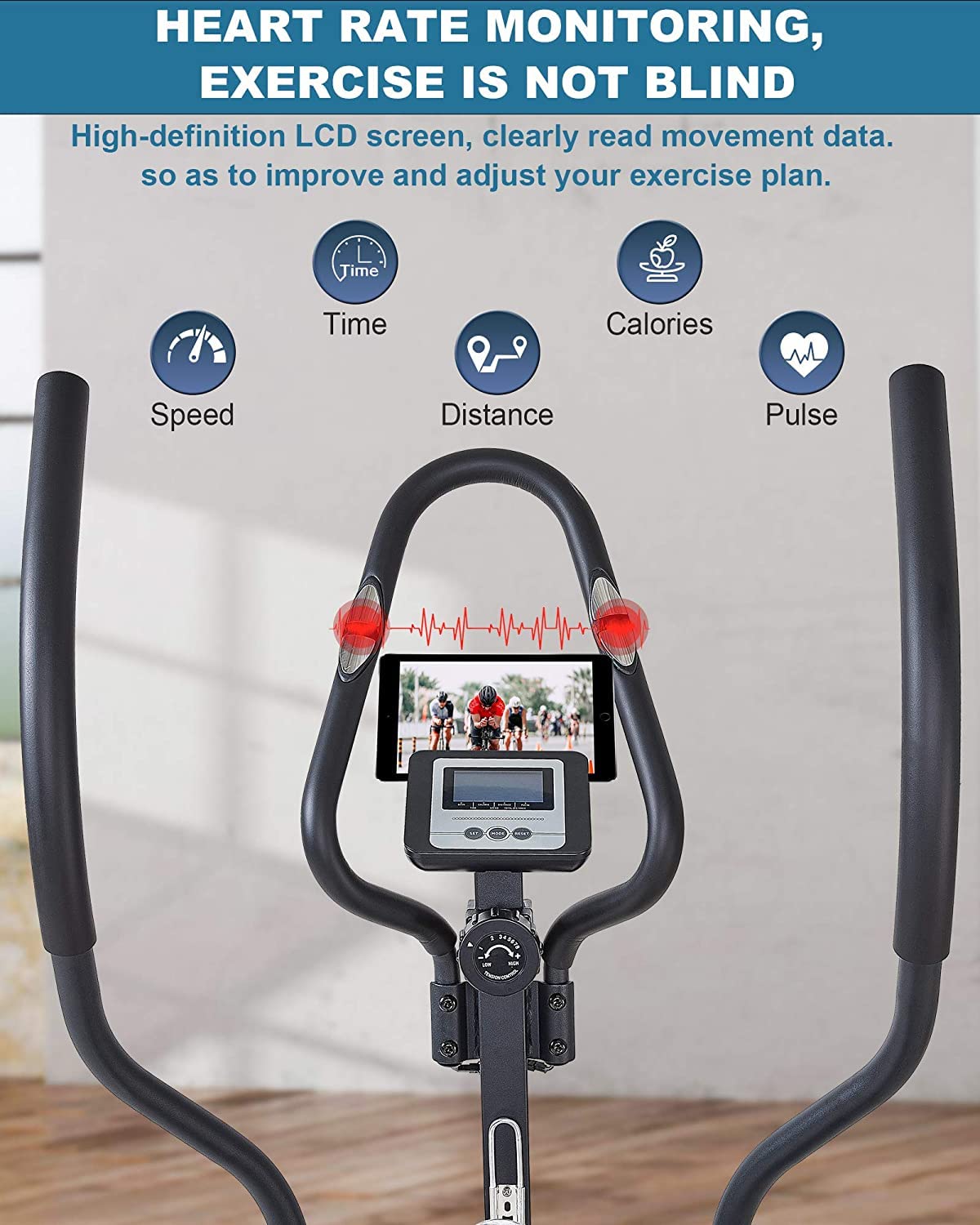 Stepper Elliptical Trainer Climber Exercise Machine with Digital Monitor for Cardio Fitness Home Workout Equipment, Black