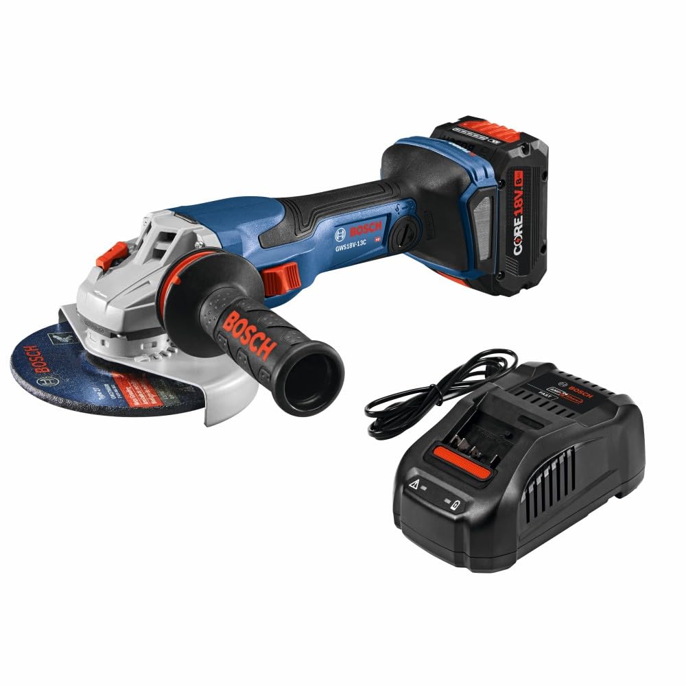 BOSCH GWS18V-13CB14 PROFACTOR™ 18V Connected-Ready 5 – 6 In. Angle Grinder Kit with (1) CORE18V® 8 Ah High Power Battery