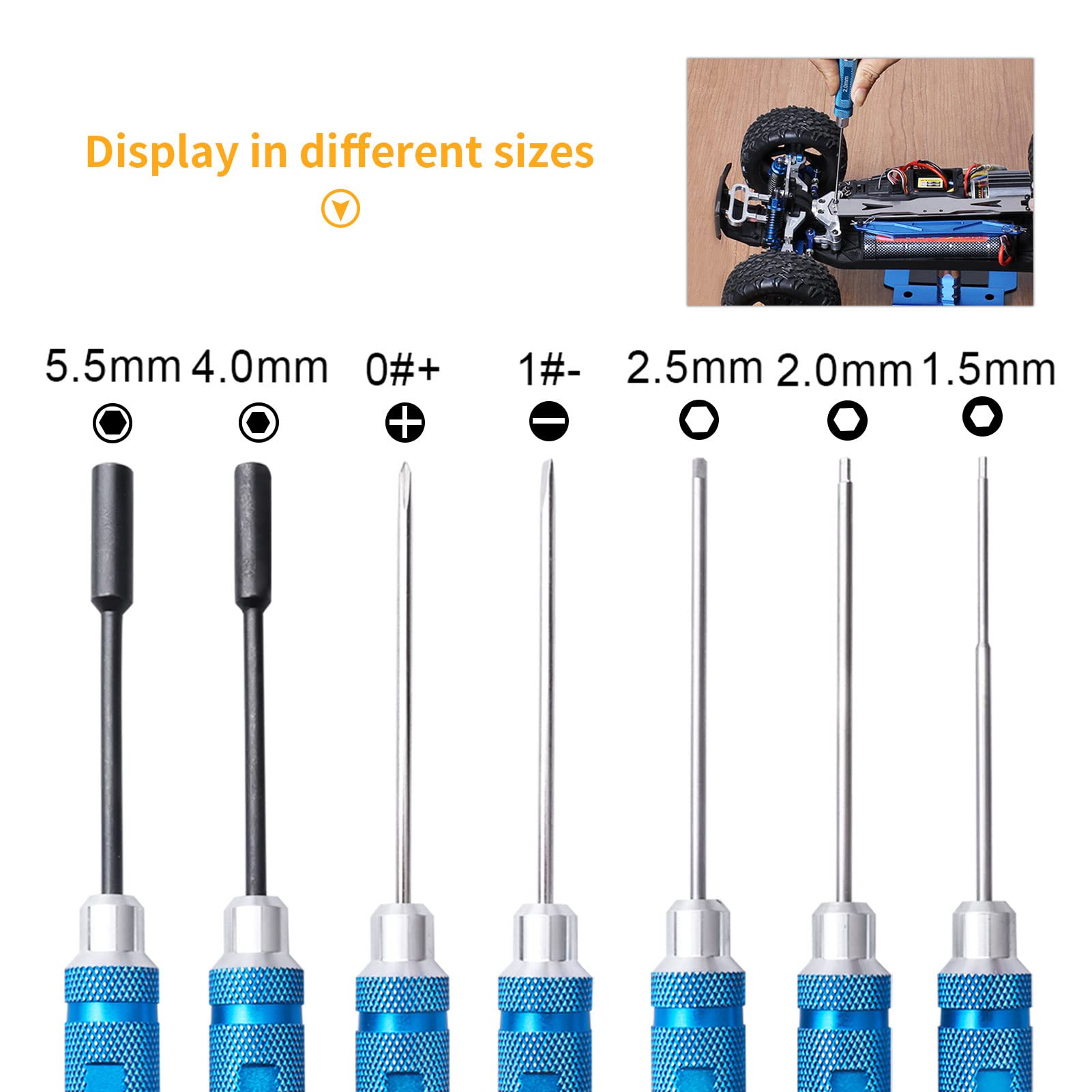 RC Tool Kit & Screw Kit Hardware Set (Flat, Phillips, Hex), Pliers, Wrench, Repair Tools for Quadcopter Drone Airplane Accessories Compatible with Traxxas Arrma Axial Redcat Losi Models