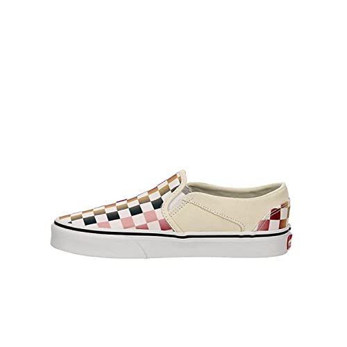 Vans Unisex Asher Canvas Low Platform Slip On Sneaker - Multicolored Checkered 8