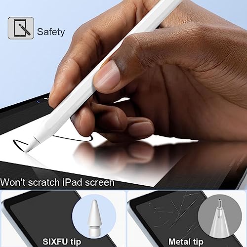 SIXFU Replacement Tips for Apple Pencil 2nd Generation & 1st, Apple Pen Tip with Paper Feel Silence Protector Cover for iPad Pencil 1 & 2 Gen iPencil Nibs(4 Pack)