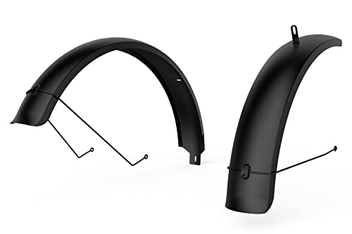 TST Electric Bike Mud Guard Hardcore Bike Front and Rear Fender Set Compalicateble for 26" x 4.0/27.5" x 2.25 Bicycle Fenders Black