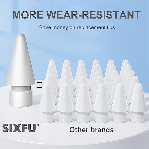 SIXFU Replacement Tips for Apple Pencil 2nd Generation & 1st, Apple Pen Tip with Paper Feel Silence Protector Cover for iPad Pencil 1 & 2 Gen iPencil Nibs(4 Pack)