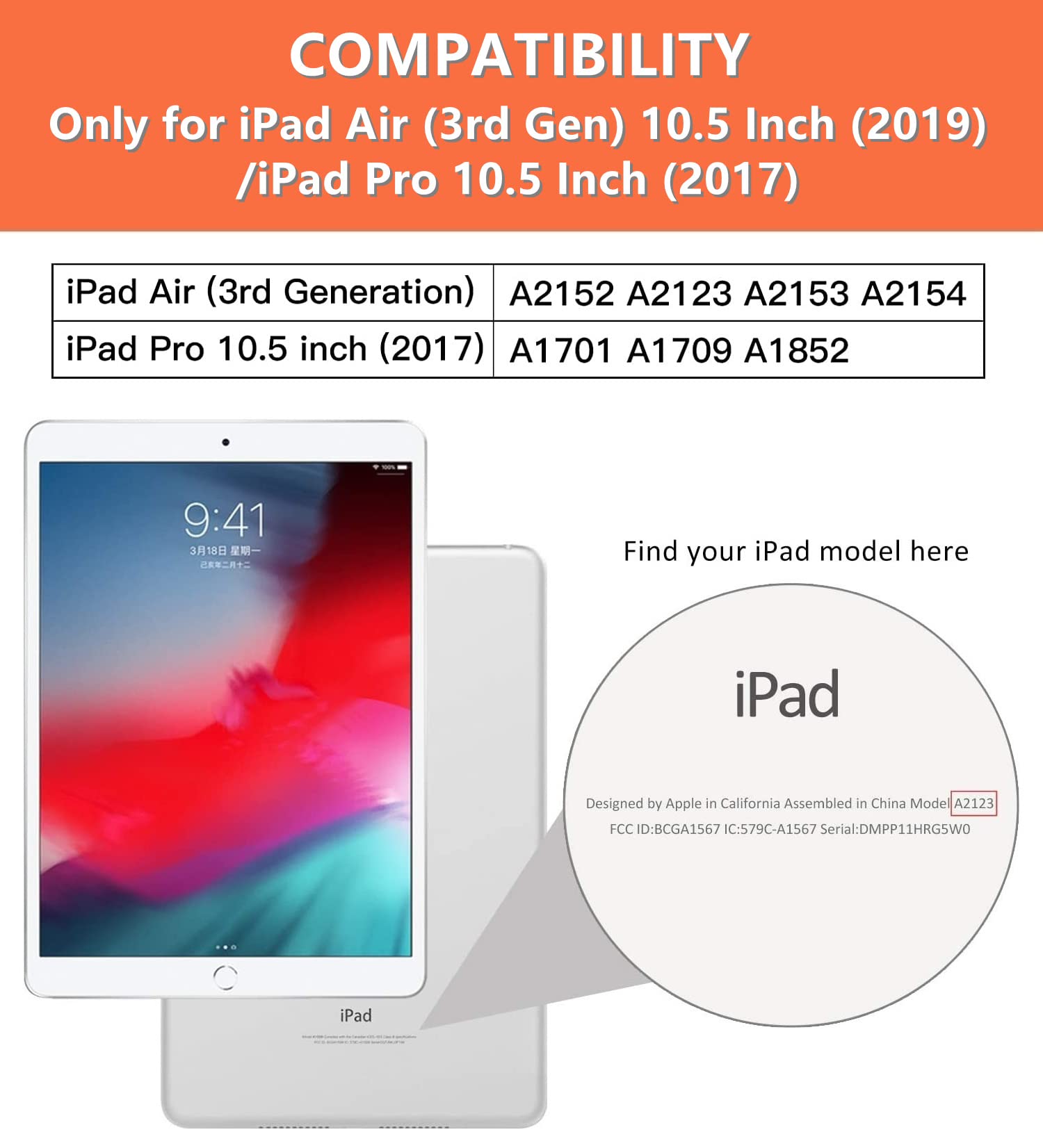 iCoverCase for iPad Air (3rd Gen) 10.5" / iPad Pro 10.5" Case with Pen Slot, Ultra-Thin Silicone Back Cover Plain Soft TPU Protector Shell for iPad Air 3 10.5" 2019/iPad Pro 10.5" 2017 (Clear)