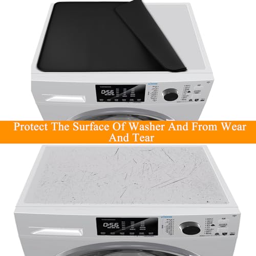 Washer and Dryer Top Protector, 23.6β x 19.7" Protective Silicone Rubber Mat for Washing Machine or Dryer, Washable Mat for Top of Washer or Dryer, Support Heat Washer or Dryer Mat for Laundry Room