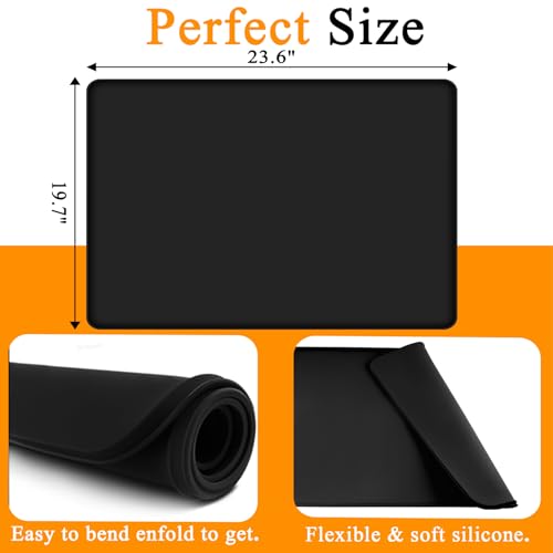 Washer and Dryer Top Protector, 23.6β x 19.7" Protective Silicone Rubber Mat for Washing Machine or Dryer, Washable Mat for Top of Washer or Dryer, Support Heat Washer or Dryer Mat for Laundry Room