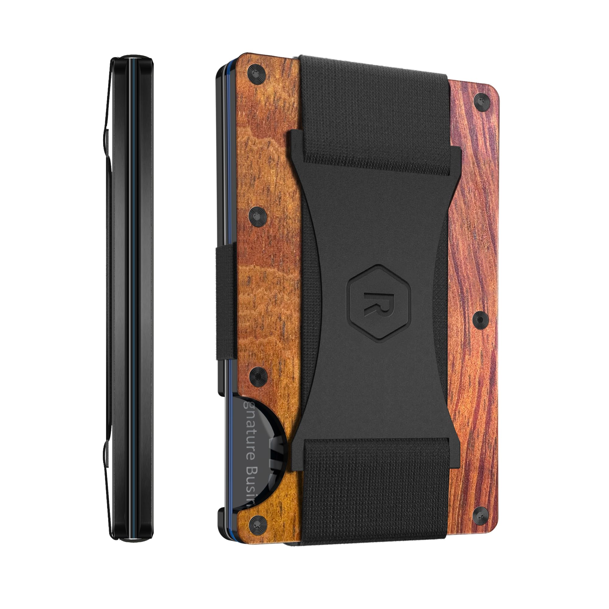 The Ridge Wallets for Men - Slim Minimalist Wallet For Men, Front Pocket, RFID - Card Holder Wallet - Mopane