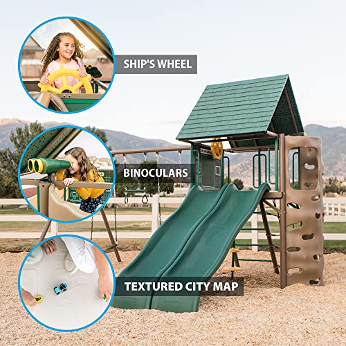 Lifetime 90797 Big Stuff Adventure Swing Set, Brown/Green