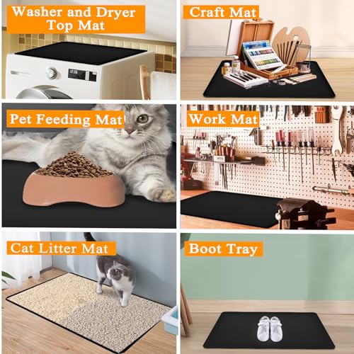 Washer and Dryer Top Protector, 23.6β x 19.7" Protective Silicone Rubber Mat for Washing Machine or Dryer, Washable Mat for Top of Washer or Dryer, Support Heat Washer or Dryer Mat for Laundry Room