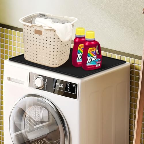 Washer and Dryer Top Protector, 23.6β x 19.7" Protective Silicone Rubber Mat for Washing Machine or Dryer, Washable Mat for Top of Washer or Dryer, Support Heat Washer or Dryer Mat for Laundry Room