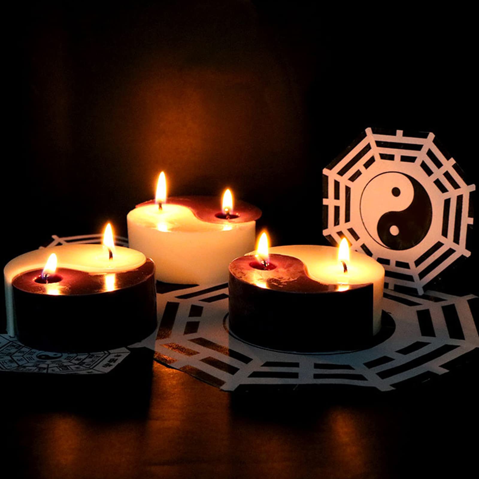 LIANXUE 2Pcs Tai Chi Yin Yang Candle Silicone Molds 3D-Candle Mold for Candle Making Epoxy Resin Moulds DIY Craft Fondant-Decor Silicone Rubber