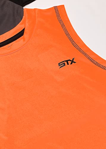 STX Little Boys Muscle Tank and T-shirt Set, Charcoal/Orange-SH55, 5/6