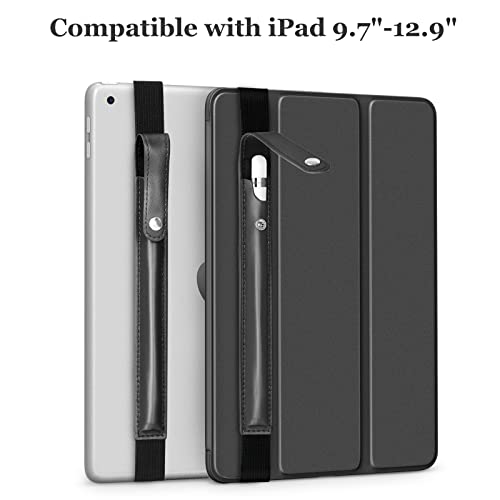 DTTO Pencil Case for Apple Pencil (USB-C) & Apple Pencil 1st/2nd Generation, PU Leather iPad Pencil Sleeve Pouch with Detachable Elastic Band for iPad 9.7"/ 10.2"/ 10.5"/ 10.9"/ 11"/ 12.9", Black