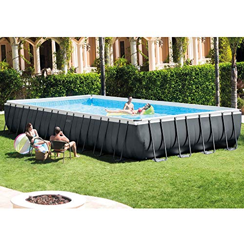 Intex 26377EH 32ft x 16ft x 52in Ultra XTR Rectangular Swimming Pool with 28003E Maintenance Kit, Ladder and 120V 2,800 GPH Sand Filter Pump