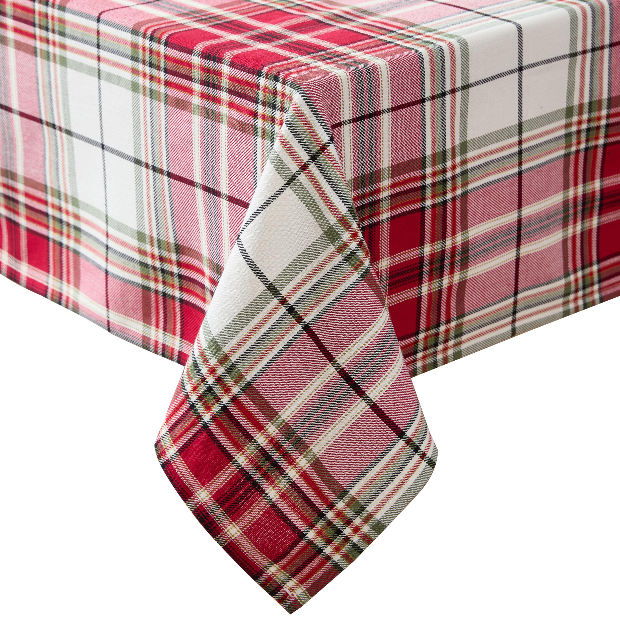 Newbridge Christmas Sully Tartan Plaid 60 x 84 Inch Oval Fabric Tablecloth, 100% Woven Cotton Holiday Table Cover for Dining Party, Buffet and Banquet