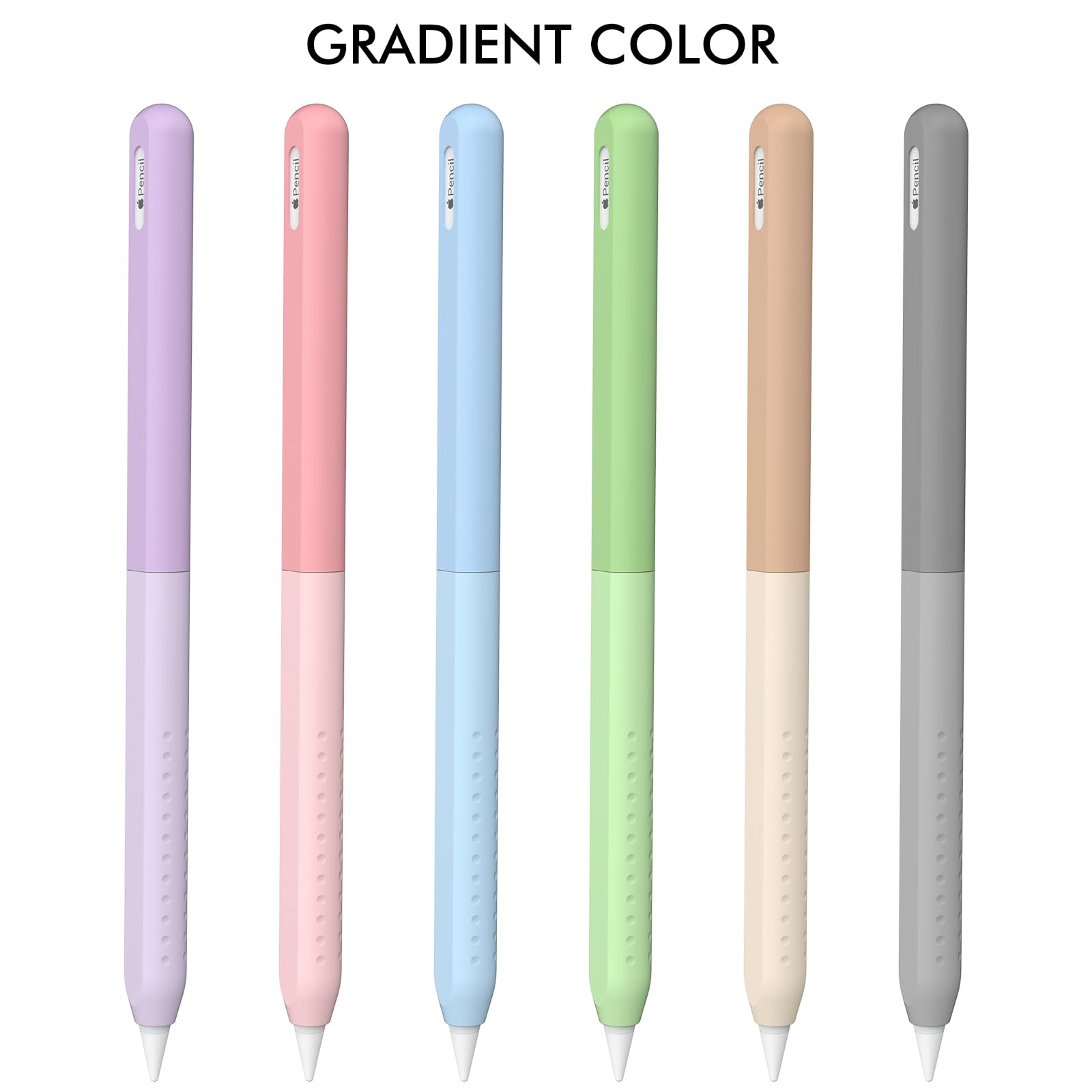 NIUTRENDZ Gradient Color iPencil Case for Apple Pencil 2nd Generation Case Silicone Protective Cover Sleeve Skin for Apple Pencil 2nd Gen (Apple Pencil 2nd Generation, Gradient Purple)