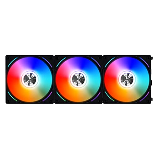 Lian Li UNI Fan AL120 3 Pack Black - with Controller (ARGB 120mm LED PWM Daisy-Chain) -AL120-3B,UF-AL120-3B