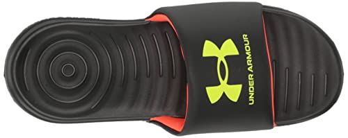 Under Armour Boy's Ansa Fixed Strap Slide Sandal, (007) Black/Black/Yellow Ray, 6 Big Kid