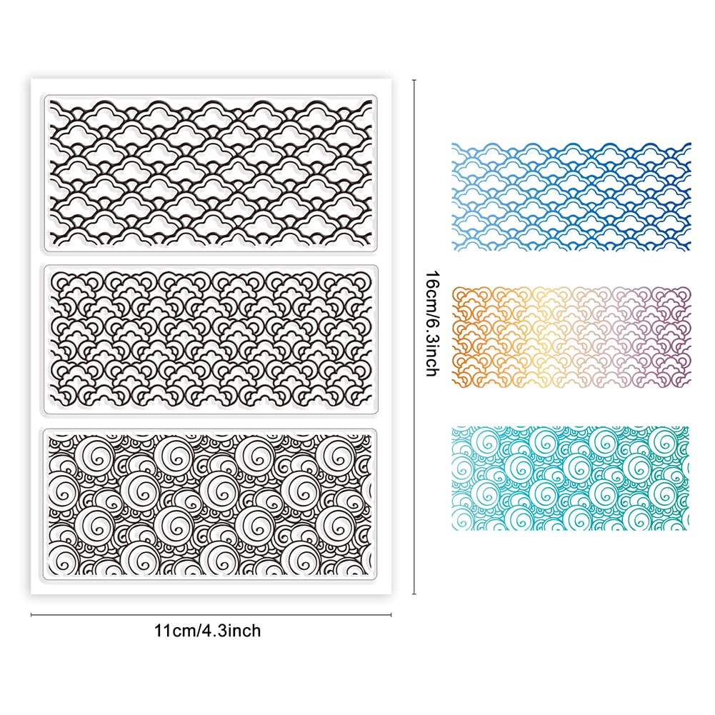 CRASPIRE Cloud Background Clear Rubber Stamp Regular Transparent Silicone Seals Stamp for Journaling Card Making DIY Scrapbooking Handmade Photo Album Notebook Decor 6.3 x 4.3inch