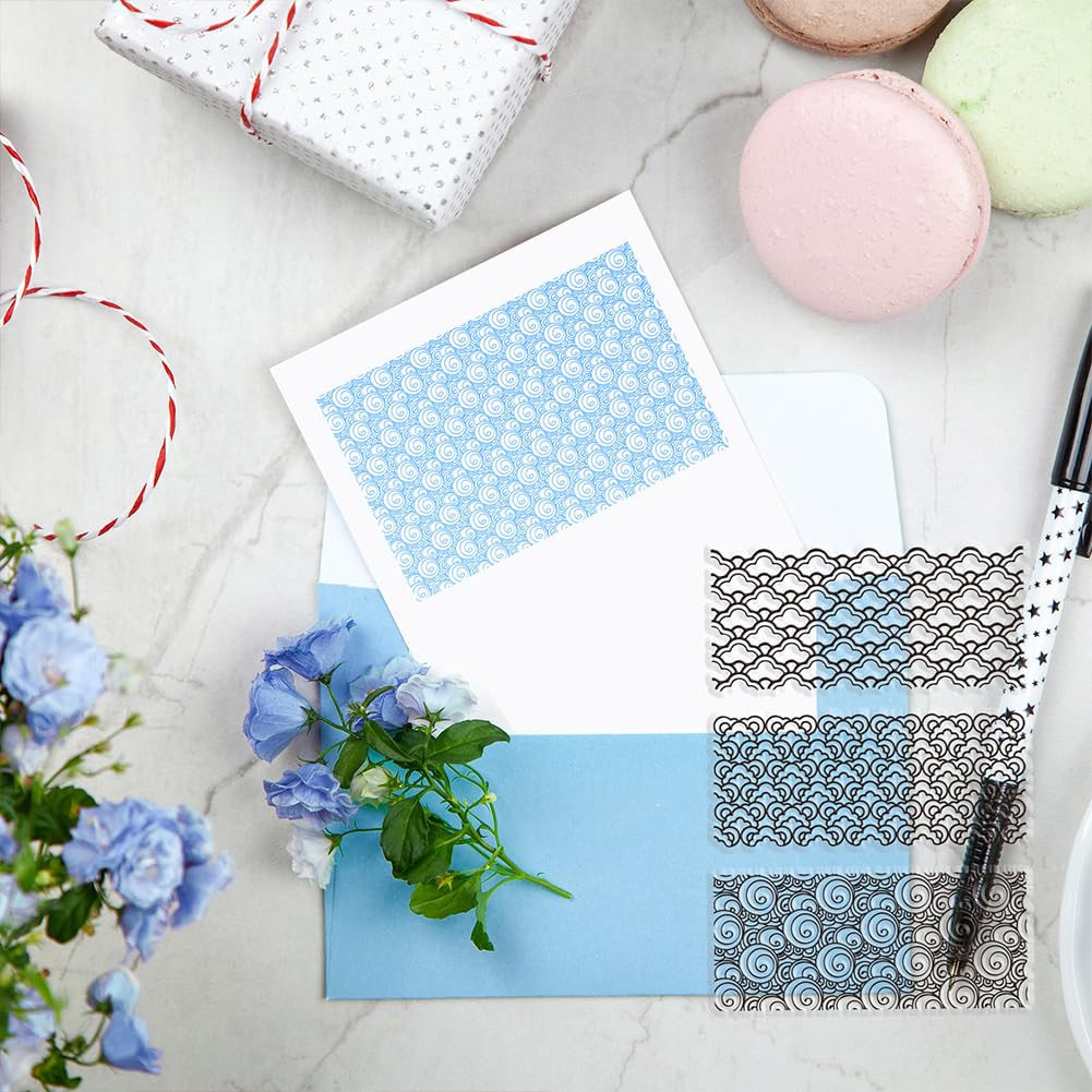 CRASPIRE Cloud Background Clear Rubber Stamp Regular Transparent Silicone Seals Stamp for Journaling Card Making DIY Scrapbooking Handmade Photo Album Notebook Decor 6.3 x 4.3inch