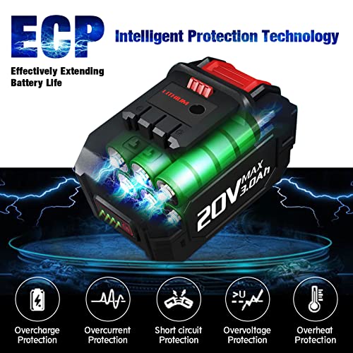 DSANKE 20V 3.0Ah Lithium-Ion Battery Replace for KIMO 20V Battery,Compatible with KIMO 20V Drill Driver, Leaf Blower, Angle Grinder, Reciprocating Saw, Oscillating Tool, Brad Nailer,Fast Charge