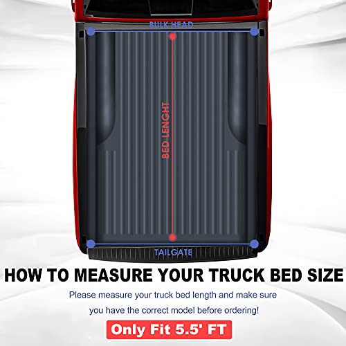 MOSTPLUS Tri-Fold Soft Truck Bed Tonneau Cover On Top Compatible with 2015-2022 Ford F150 F-150 Bed 3 Fold Styleside (5.5 FT Feet Bed)