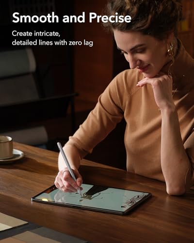 ESR Stylus Pen for iPad, Magnetic Wireless Charging iPad Pen, Digital Apple Pencil 2nd Gen with Tilt Sensitivity and Palm Rejection for iPad Pro 12.9/11, iPad Air 5/4, and iPad Mini 6, Dark Silver