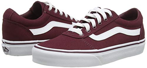 Vans Women's WM Ward Sneaker, Red ((Canvas) Burgundy Olq), 8