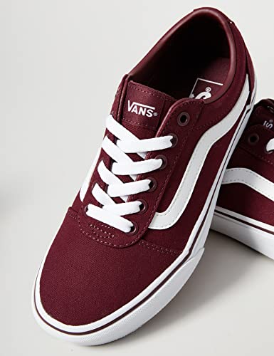 Vans Women's WM Ward Sneaker, Red ((Canvas) Burgundy Olq), 8