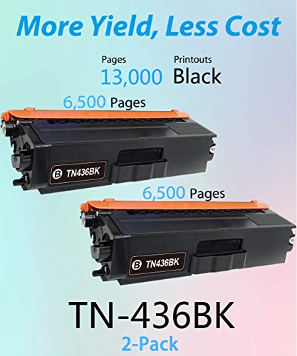 MM MUCH & MORE Compatible Toner Cartridge Replacement for Brother TN436 TN-436 TN-436BK TN433 use with HL-L8360CDW L9310CDW MFC-L8900CDW L9570CDW Printer (2-Pack, Black)