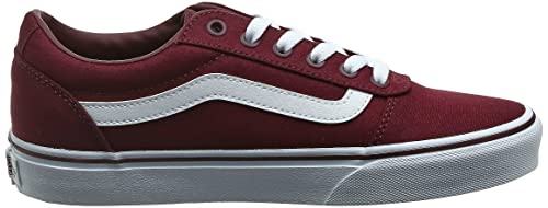 Vans Women's WM Ward Sneaker, Red ((Canvas) Burgundy Olq), 8