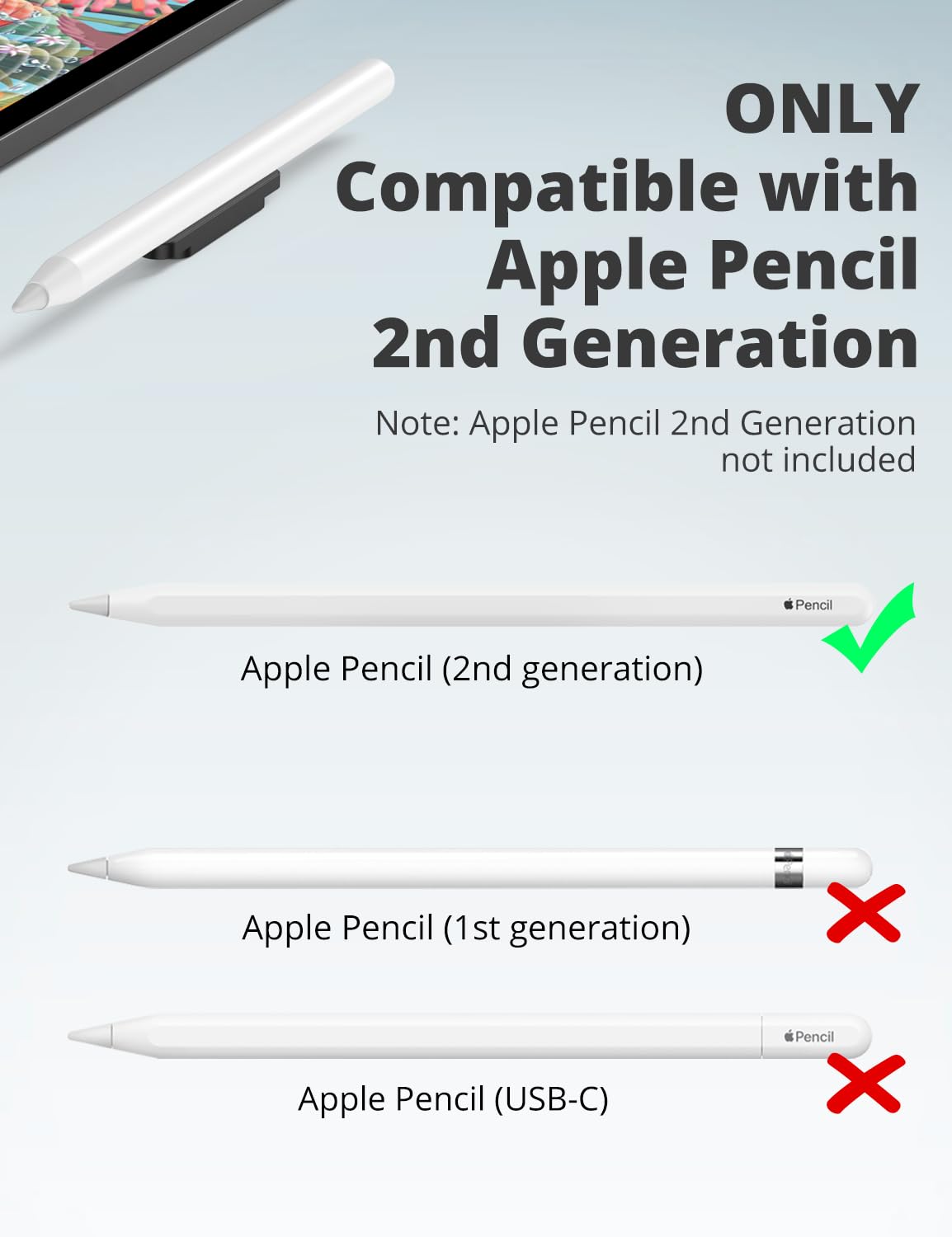 SUPMEGA 3 Pack Magnetic Pencil Holders Compatible with Apple Pencil 2nd Generation, Sturdy Aluminium Alloy Pencil Stand Office Desk Accessories Keep Pen Secure & Handy