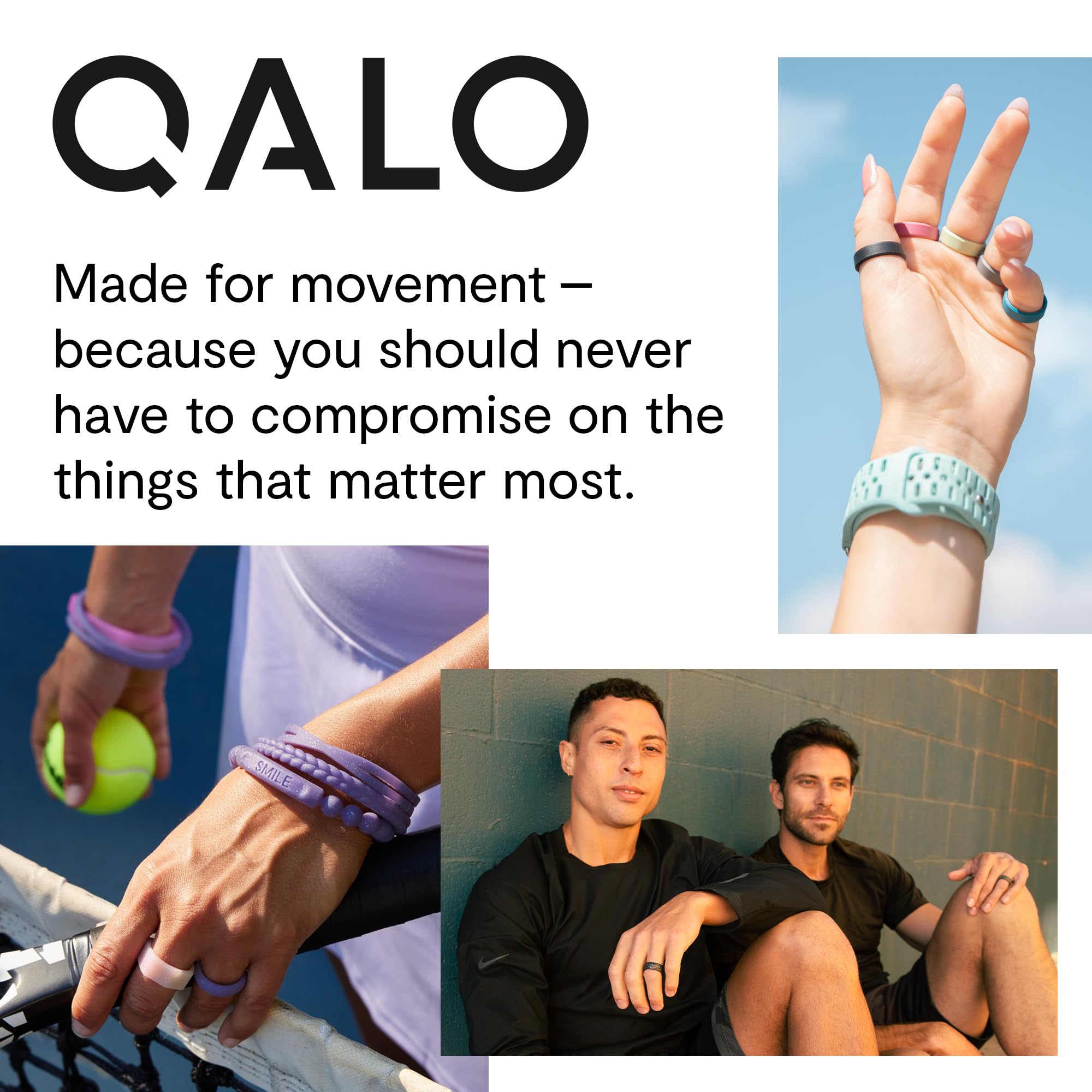QALO Men's Rubber Silicone Ring, Frost & Forest Ridgeline Strata, Silicone Rubber Wedding Band, Breathable, Durable Wedding Ring for Men, 9mm Wide 1.85mm Thick, Grey & Forest Green, Size 10