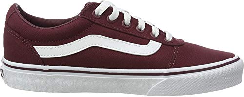 Vans Women's WM Ward Sneaker, Red ((Canvas) Burgundy Olq), 8
