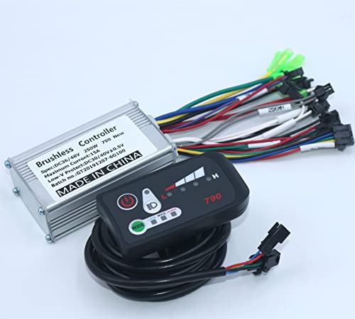 Bike Fender 36V/48V 250W E-Bike Brushless Motor 790 Controller BLDC Motor Driver+790LED Display Mud Guards (Color : 36V Set)