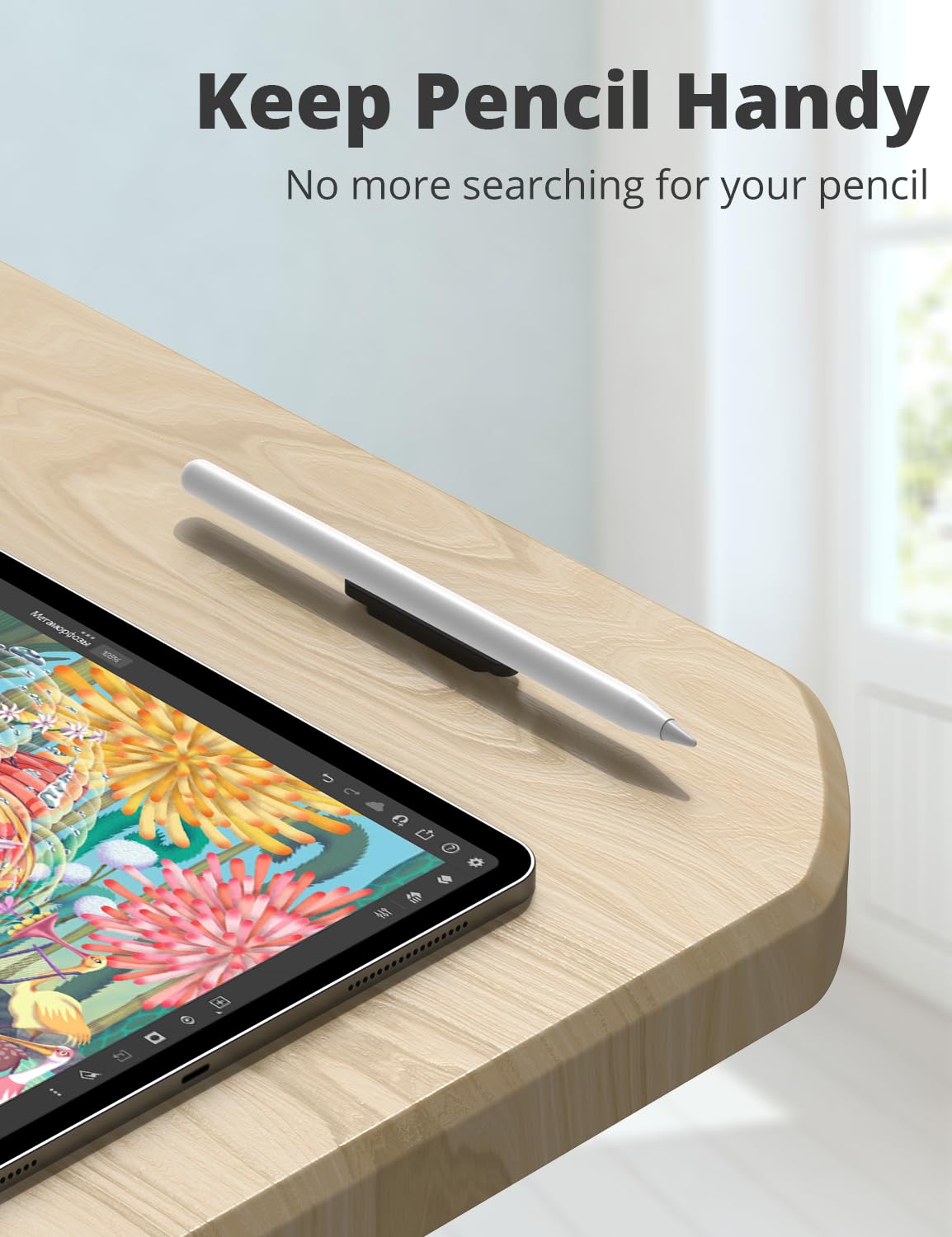 SUPMEGA 3 Pack Magnetic Pencil Holders Compatible with Apple Pencil 2nd Generation, Sturdy Aluminium Alloy Pencil Stand Office Desk Accessories Keep Pen Secure & Handy