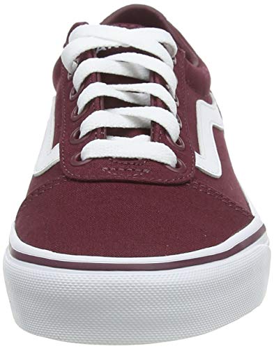 Vans Women's WM Ward Sneaker, Red ((Canvas) Burgundy Olq), 8