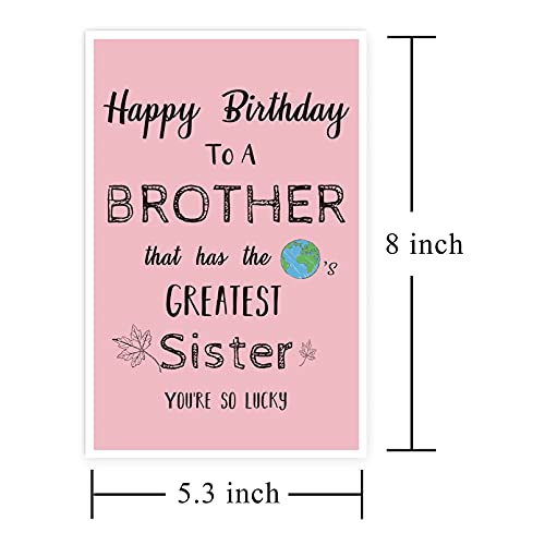 Joke Birthday Card for Brother from Sister, Funny Cocky Bday Card, Unconventional Greatest Sister Card