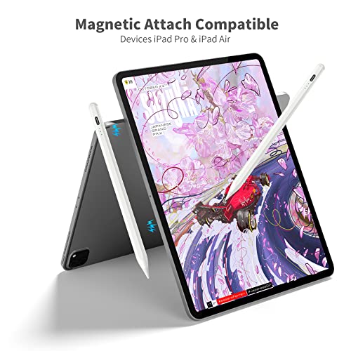 Stylus Pen for iPad,4X Fast Charge,10 Hour Use,Low Latency,Compatible Work for 2018-2024 iPad Air 11/13-inch(M2) Air/3/4/5/6,iPad Mini 5/6,iPad 6/7/8/9/10,iPad Pro 11/13-inch(M4),Pro 11"/12.9"(White)
