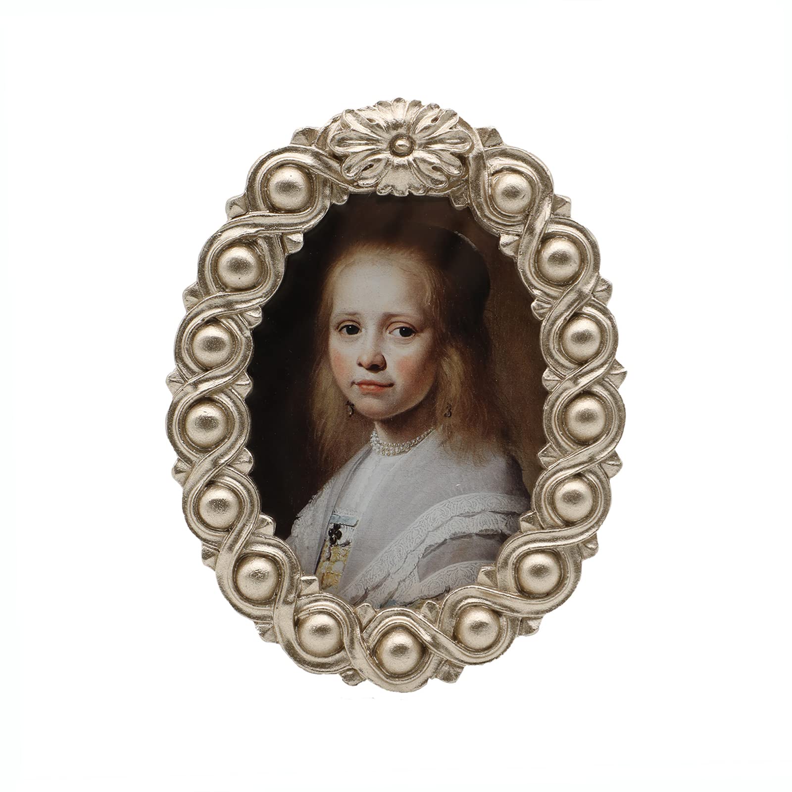 YULINK 2.5x3.5 Small Vintage Oval Picture Frame, Mini Antique Ornate Photo Frame, Tiny Retro Baby Frame, for Tabletop and Wall Display Home Decor, Old Fashioned Photo Gallery Art, Champagne Gold