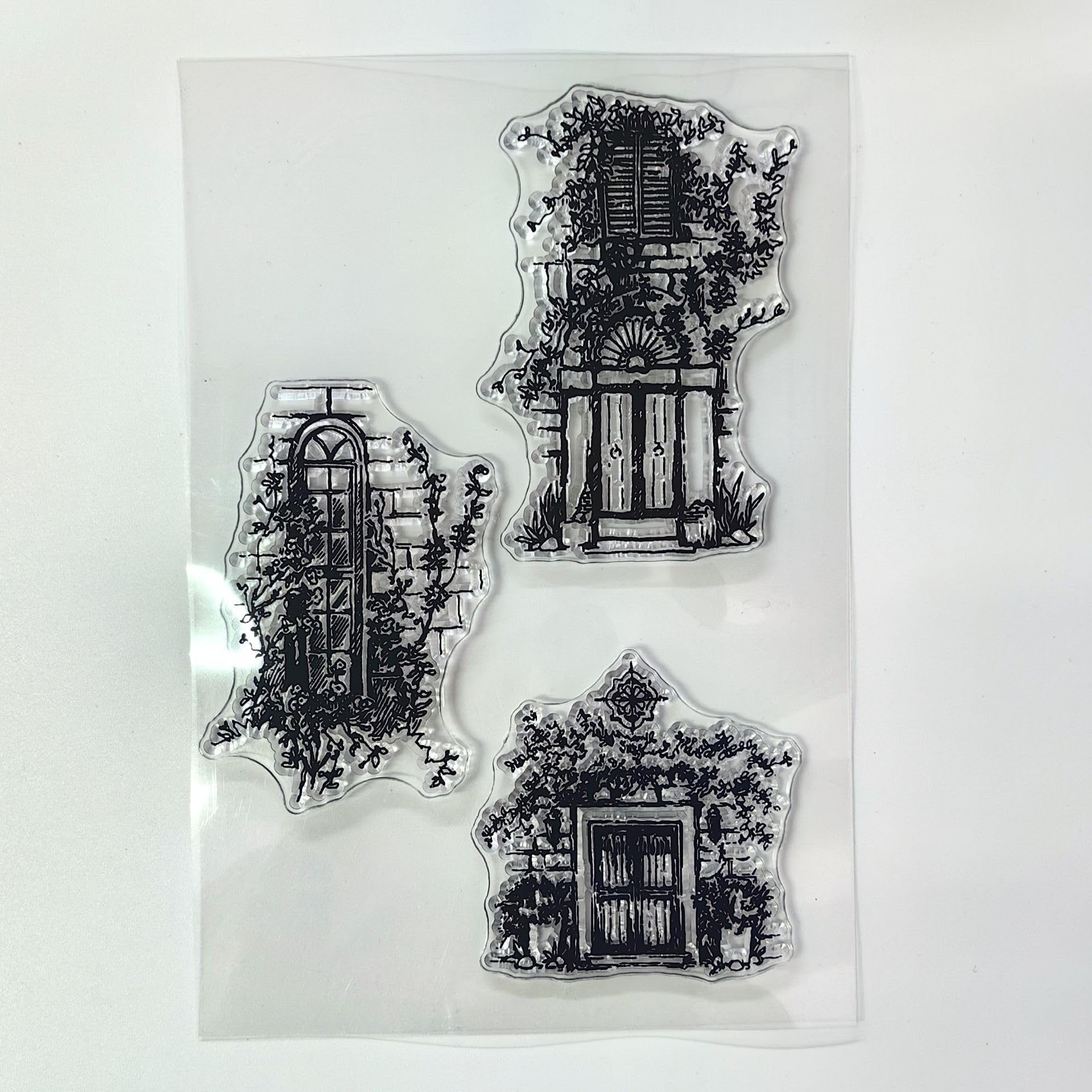 NZJ Vintage Door Decoration Clear Stamp Background Transparent Silicone Stamp Rubber Stamp for Scrapbook Journal Card Making 4.3 x 6.3 Inch