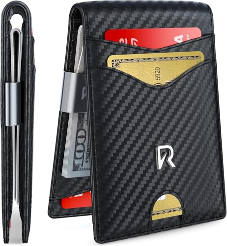 Ronyxet Slim Wallet for Men with RFID Blocking, Mens Wallet Money Clip, Minimalist Credit Card Holder, Front Pocket Bifold Wallet - With Gift Box