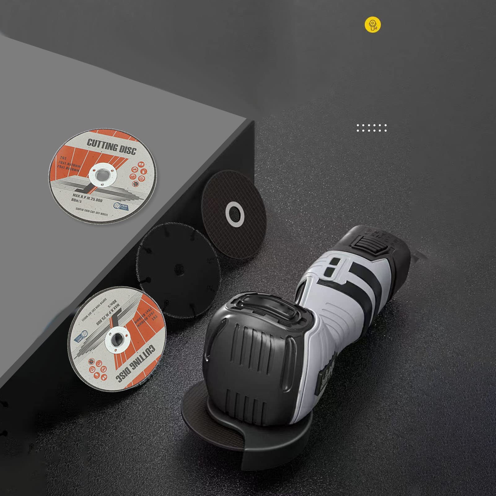 Jauarta Mini Angle Grinder Multifunctional Cordless Electric Handheld Grinding Tool for Cutting Polishing 110 to 240V Multifunctional Mini Angle Grinder (US Plug)