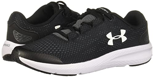 Under Armour womens Charged Pursuit 2 Running Shoe, Black/White, 7.5 US