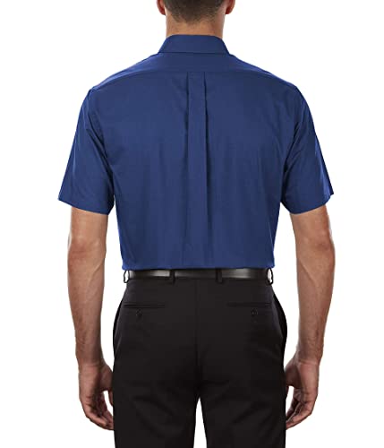 Van Heusen Men's Short Sleeve Oxford Dress Shirt, English Blue, X-Large