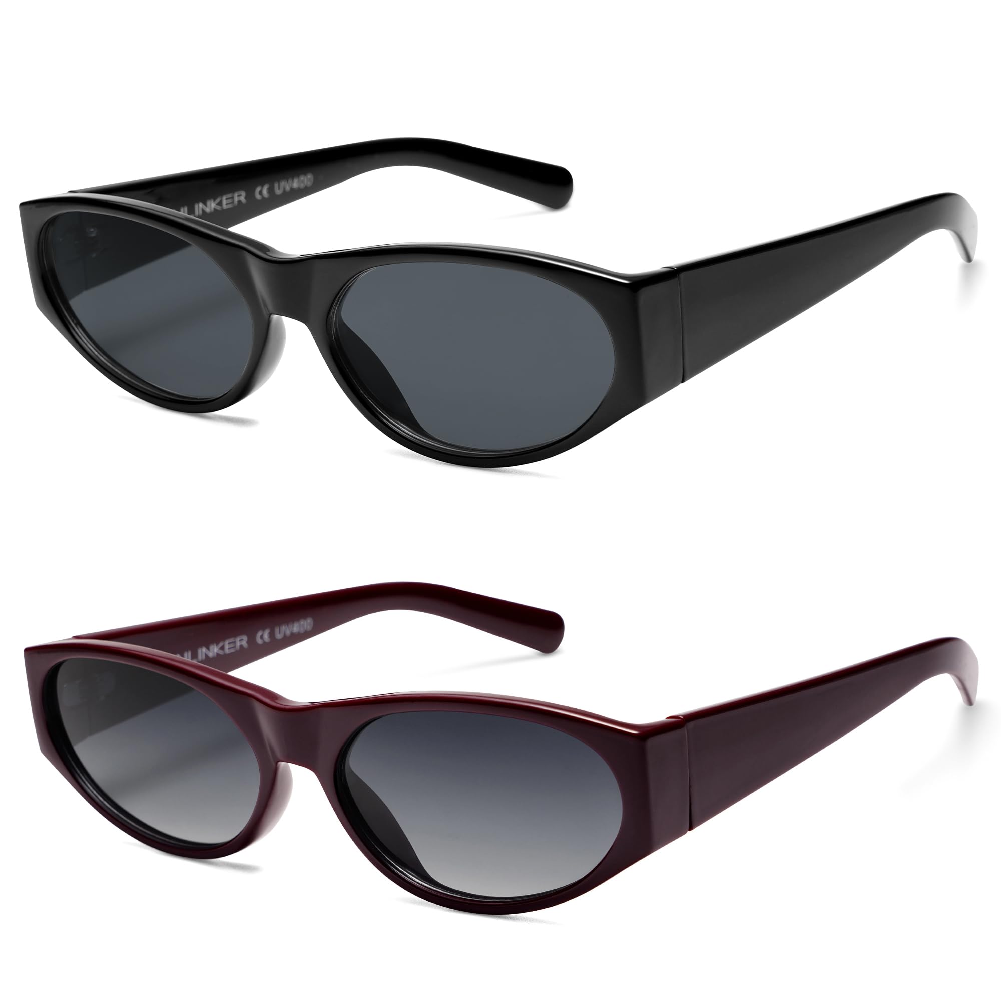VANLINKER Polarized Retro Small Oval Cat Eye Sunglasses Womens Men Trendy Cateye Shades Narrow Skinny 90s Sunnies VL9683 Tortoise Frame Tea Lens