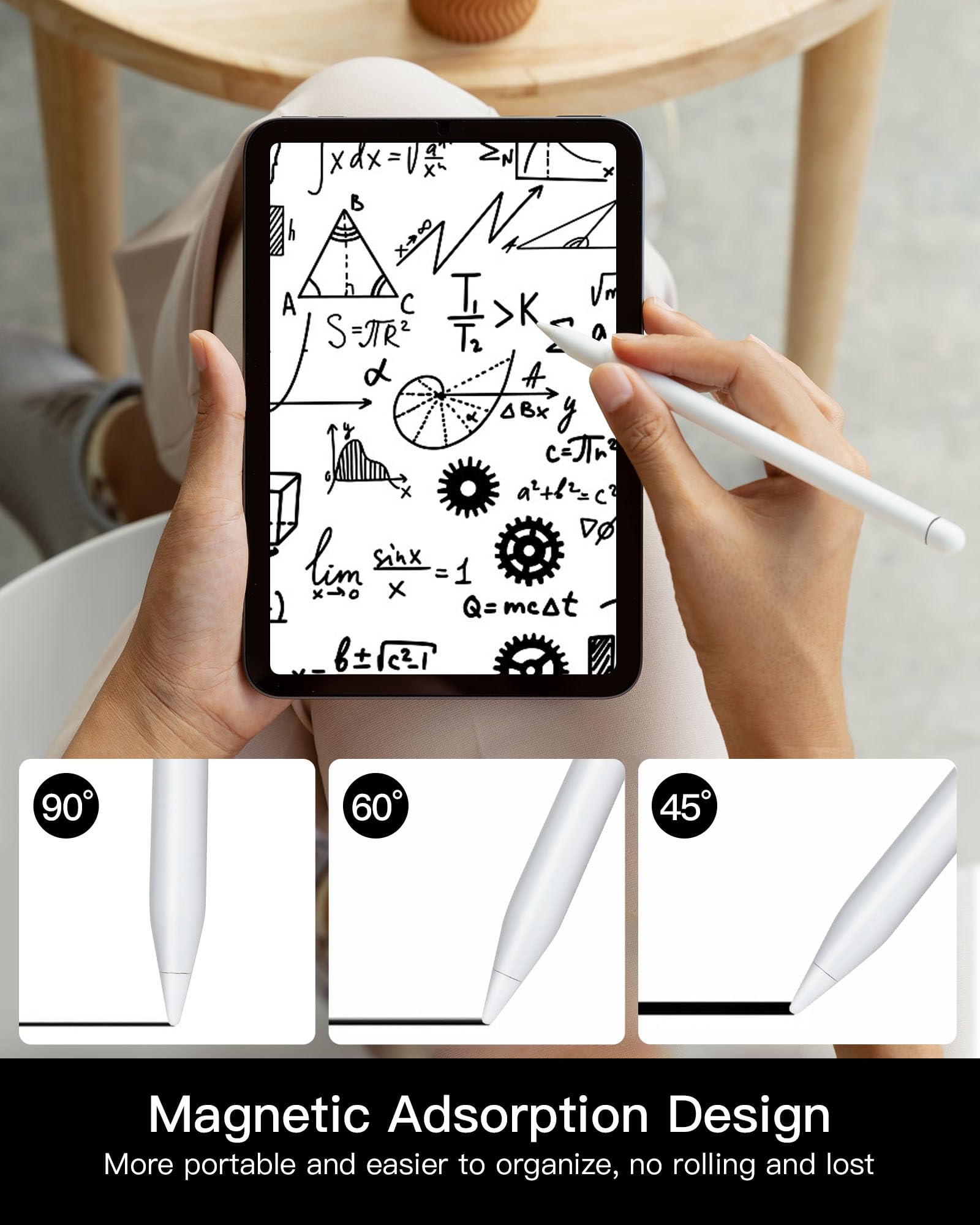 Stylus Pencil 1st Generation for iPad 9th&10th Generation with Palm Rejection, Tilt Sensitivity, Stylus Pen Compatible with iPad Pro 11/12.9, iPad 10/9/8/7/6, iPad Mini 5/6, iPad Air 3/4/5