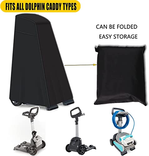 Pool Cleaner Caddy Cover Compatible with Dolphin, Outdoor Waterproof Thick Fabric Sunray/Dust/Wind/Weather/Rip Resistant Caddy Cover Suitable for Most Brands Robotic Pool Cleaner