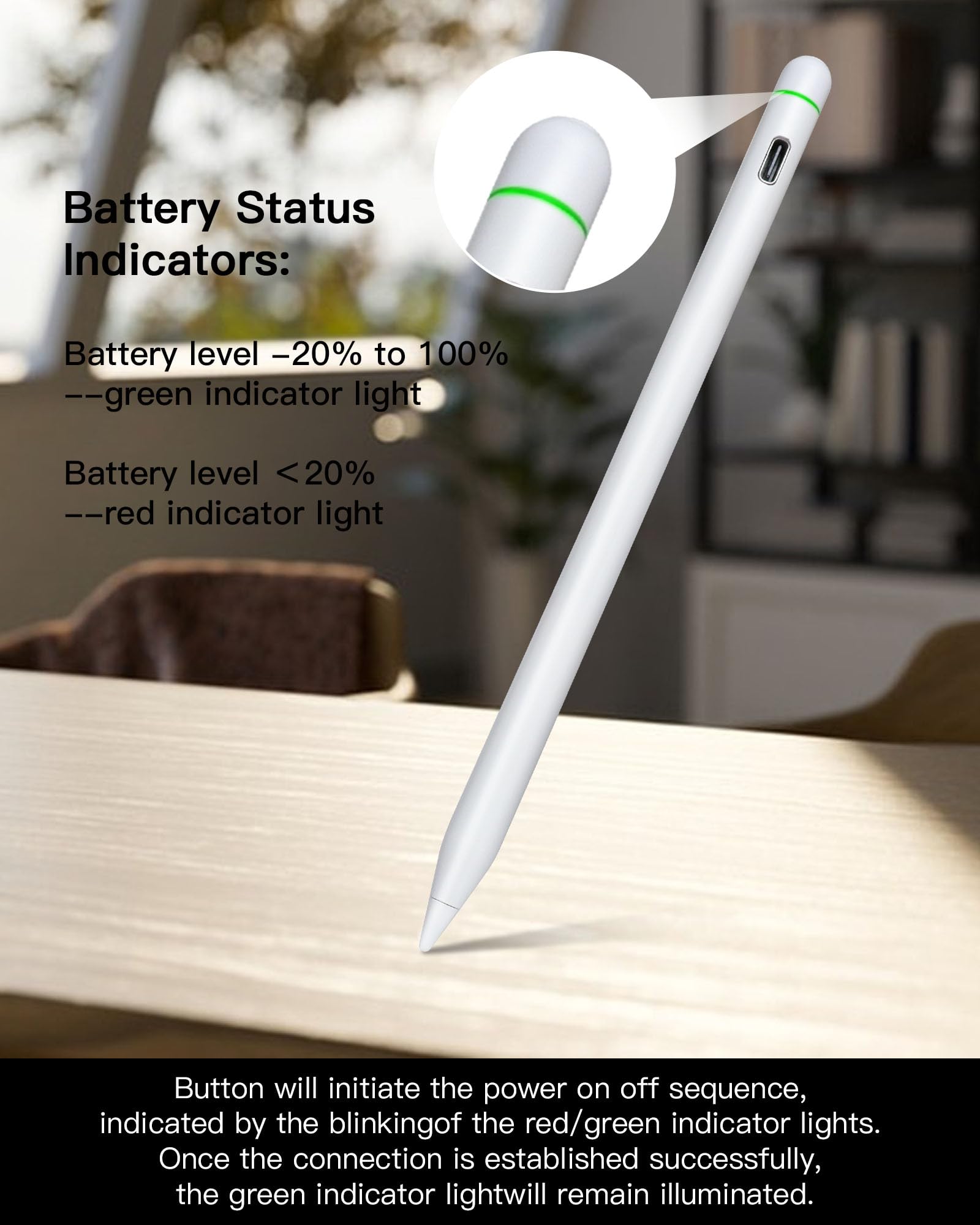 Stylus Pencil 1st Generation for iPad 9th&10th Generation with Palm Rejection, Tilt Sensitivity, Stylus Pen Compatible with iPad Pro 11/12.9, iPad 10/9/8/7/6, iPad Mini 5/6, iPad Air 3/4/5
