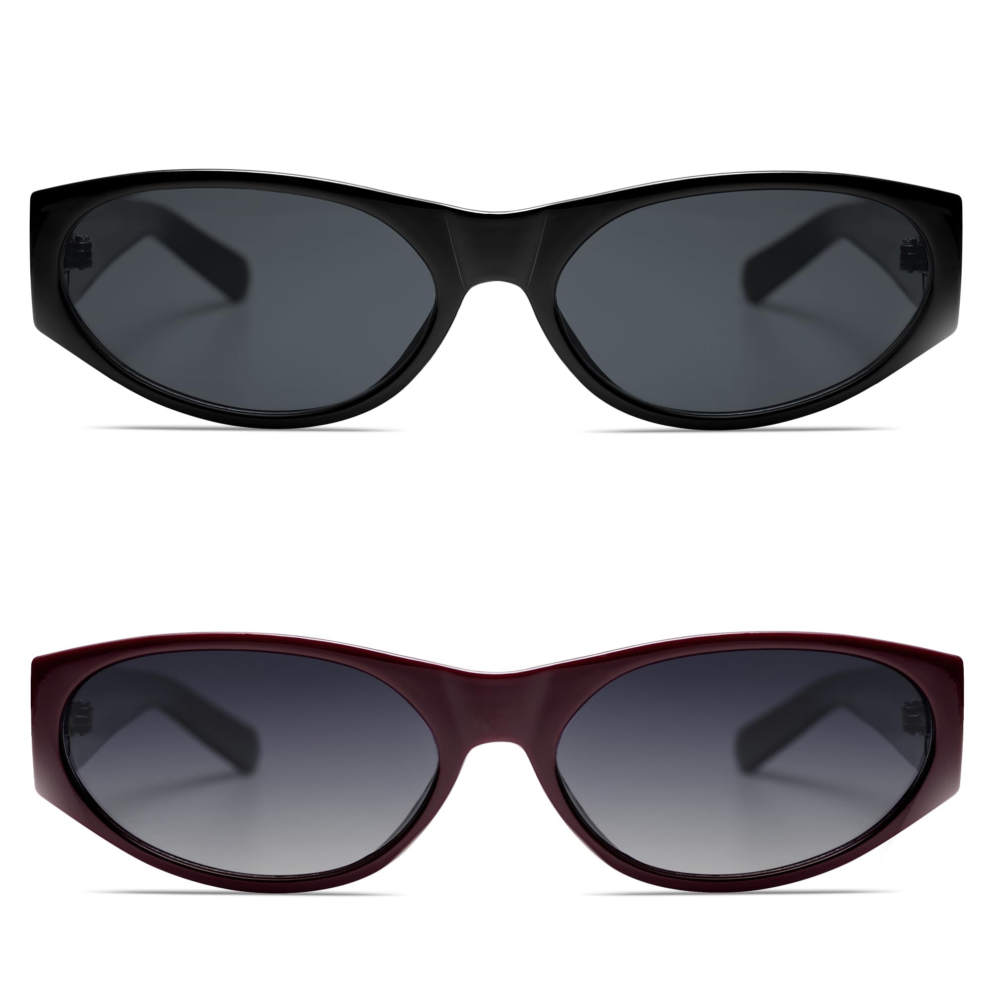 VANLINKER Polarized Retro Small Oval Cat Eye Sunglasses Womens Men Trendy Cateye Shades Narrow Skinny 90s Sunnies VL9683 Tortoise Frame Tea Lens